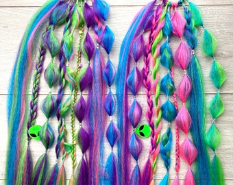 Ombre Rave Braids Easy Application Tinsel Rave Festival Braiding Hair ...
