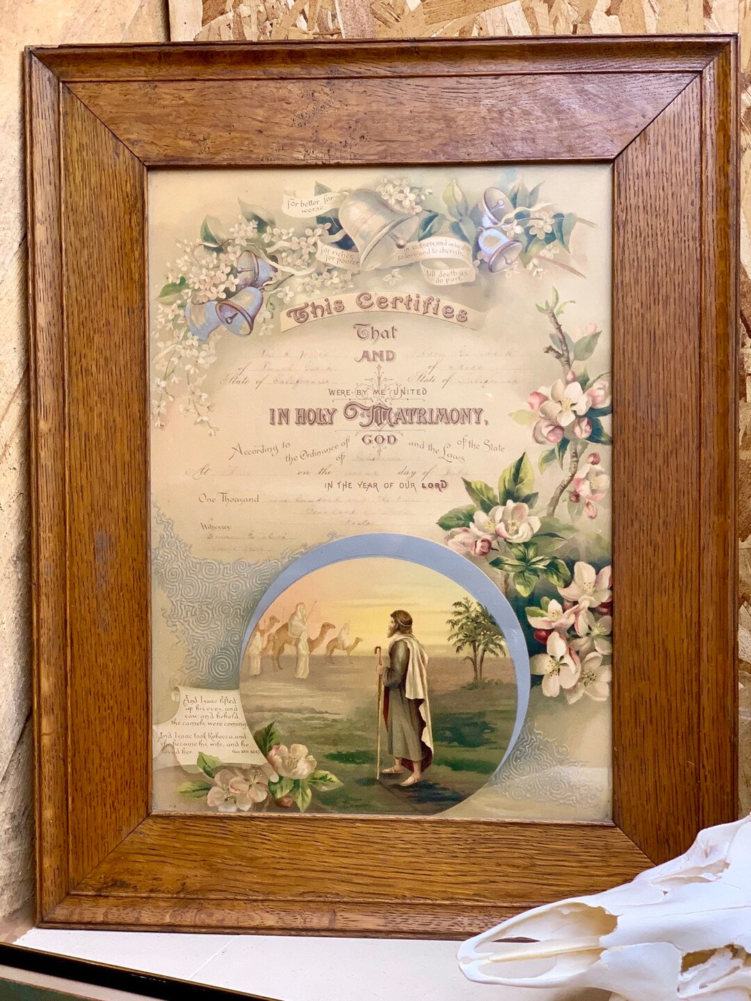 Gorgeous Antique Oak Framed Certificate of Matrimony Hand - Etsy