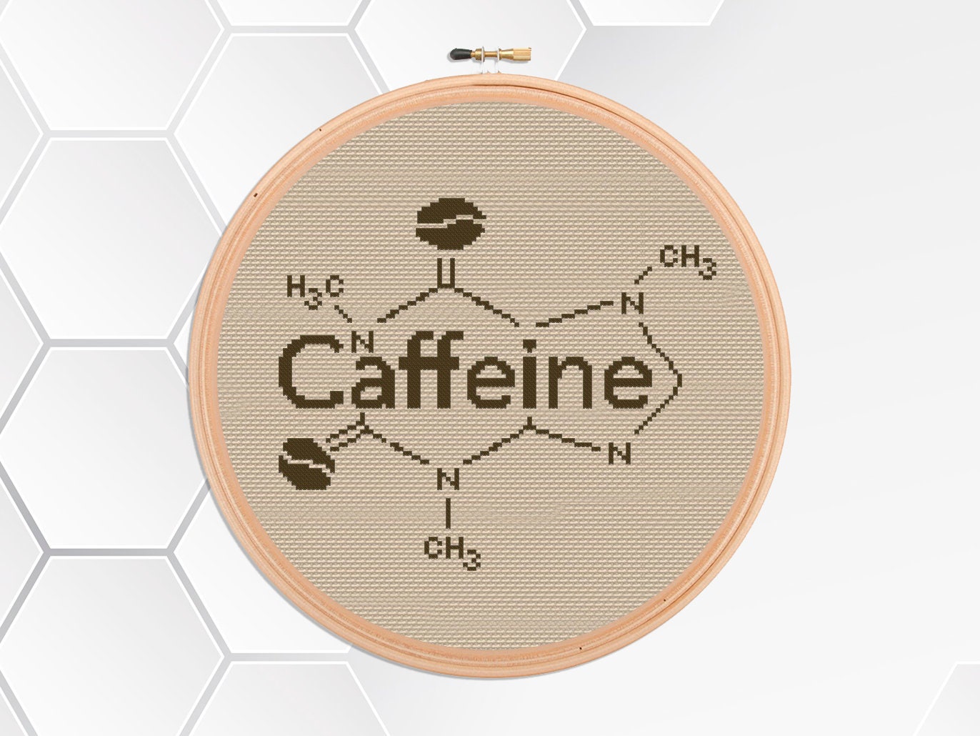 Molecule Caffeine Cross Stitch Pattern Coffee Beans Cross - Etsy