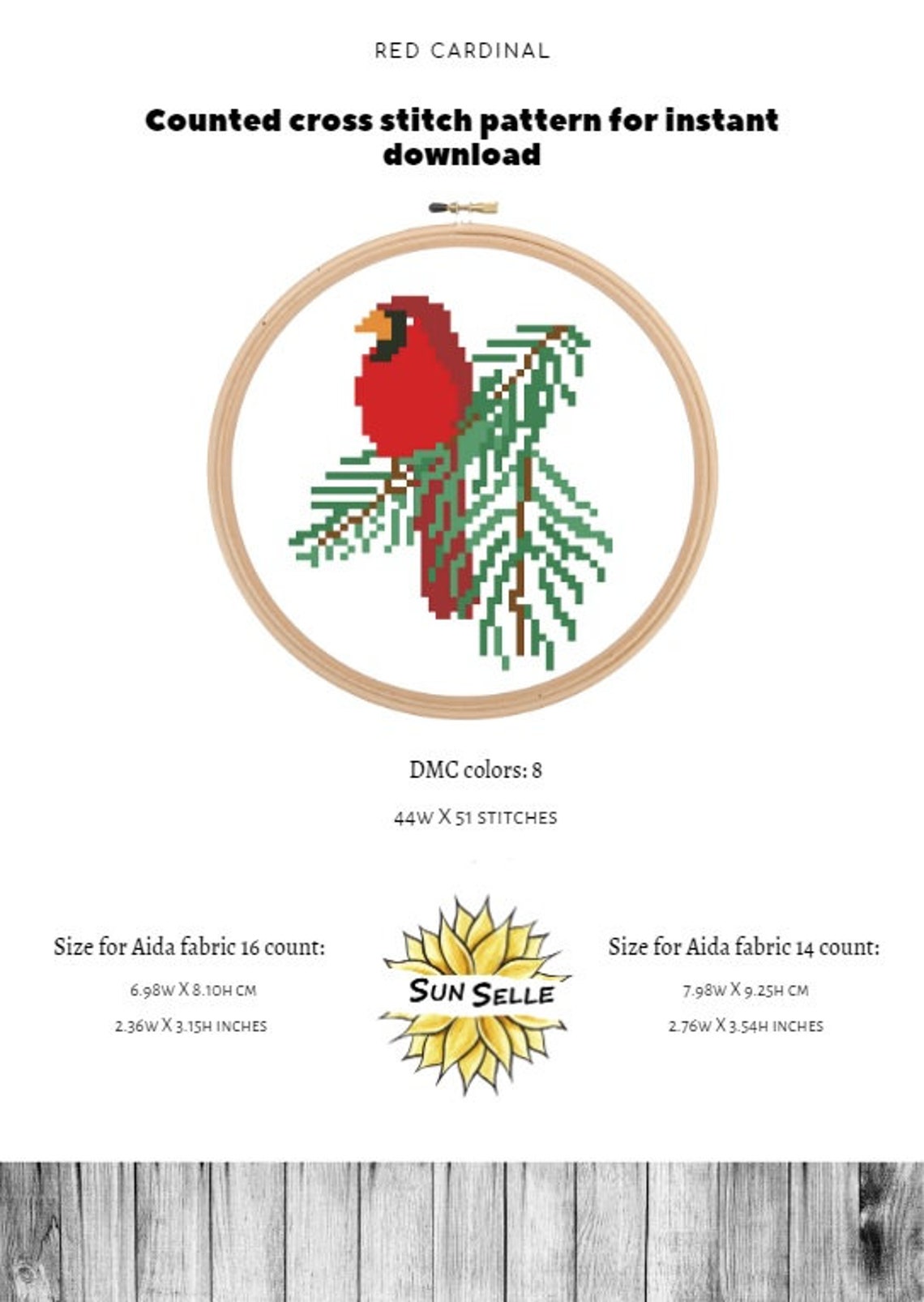 Red Bird Cardinal Cross Stitch PDF Pattern Christmas - Etsy