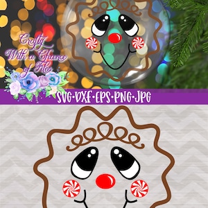 Gingerbread Man Face SVG - Christmas Decor Design - Etsy
