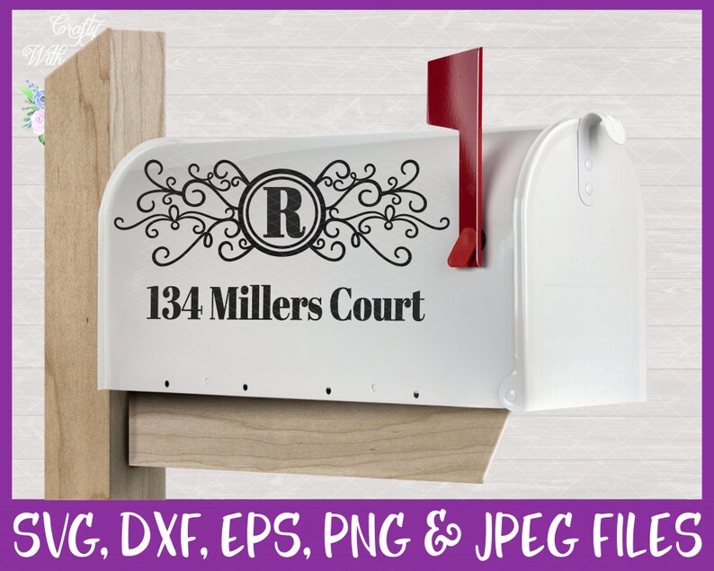 Mailbox Monogram SVG Laser Cut Flourish Design - Etsy