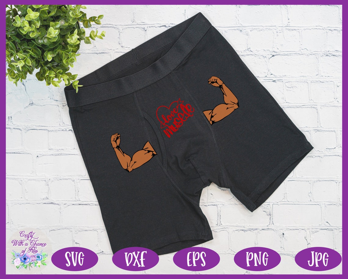 Funny Men's Boxers SVG Love Muscle SVG Men's - Etsy