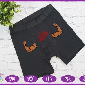 Funny Men's Boxers SVG | Love Muscle SVG | Men's Underwear PNG | Funny ...
