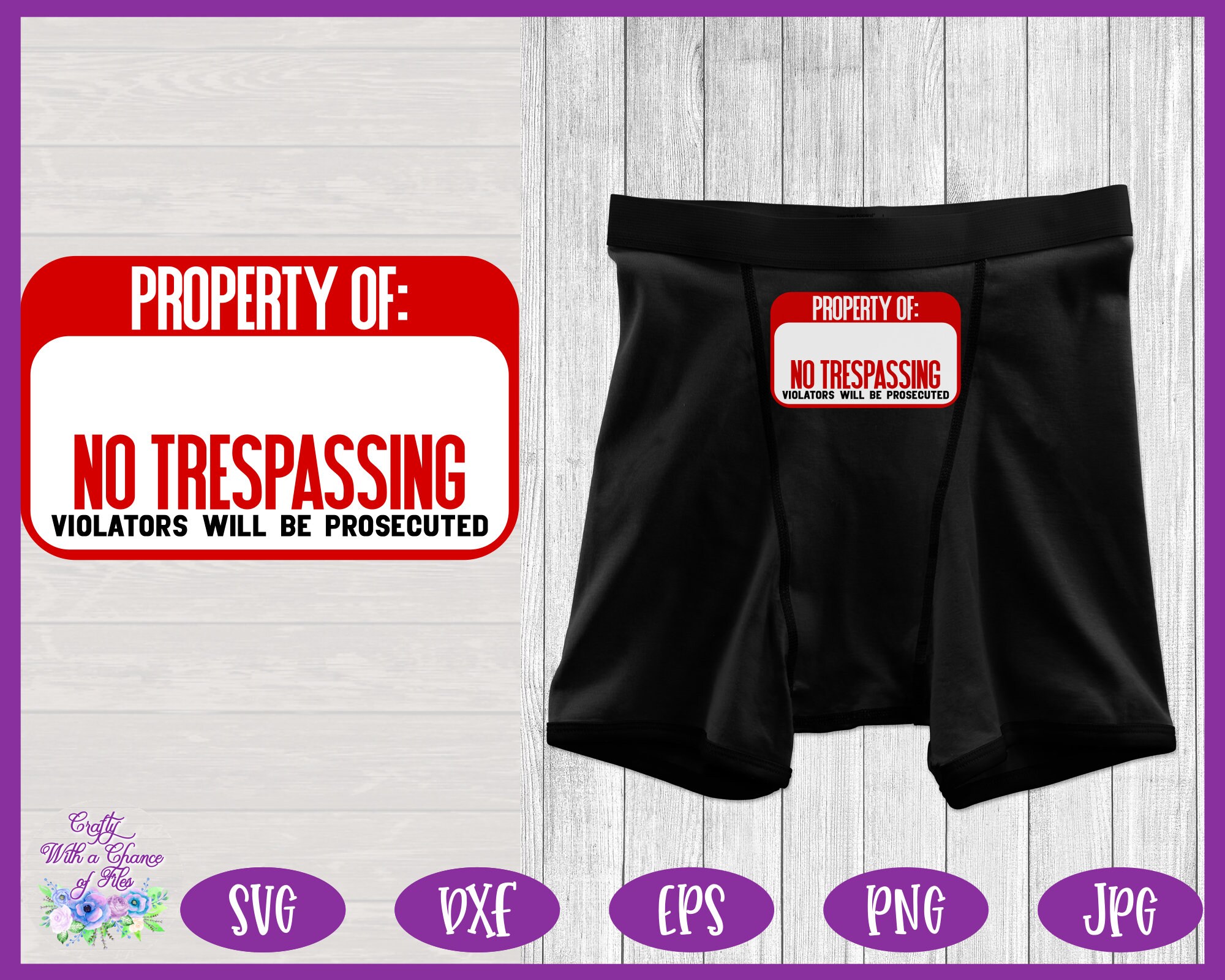 Funny Men's Boxers SVG Property of SVG Men's - Etsy UK
