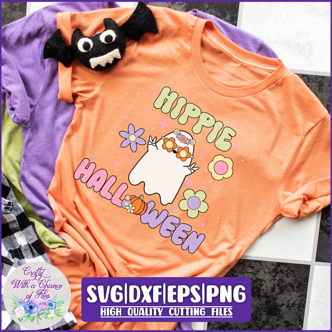 Hippie Halloween Ghost SVG | Retro Shirt Design (digital Download) - Etsy