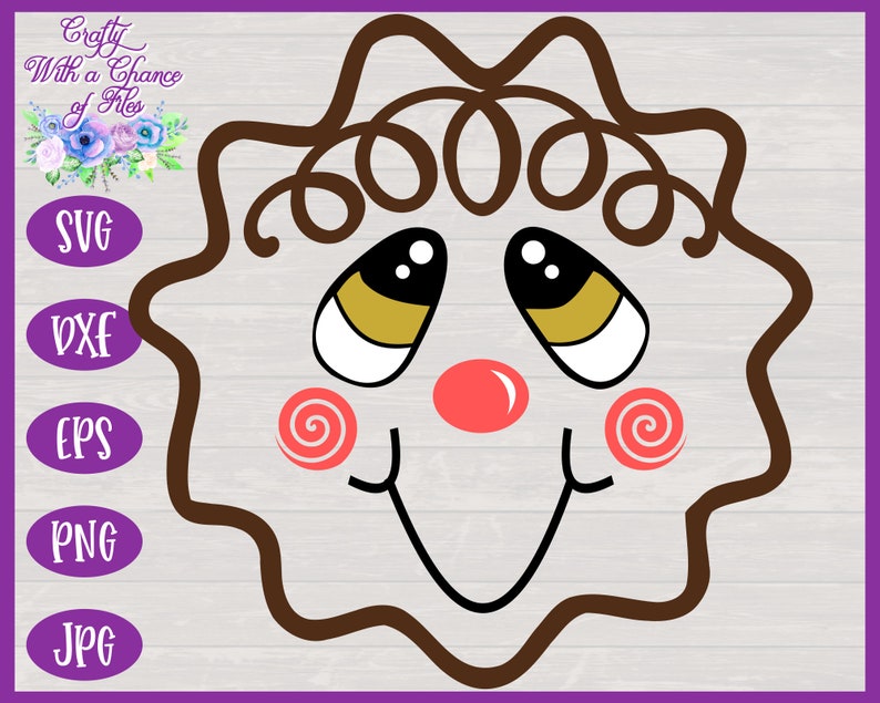 Gingerbread Man Face SVG Christmas Ornament & Wine Glass - Etsy