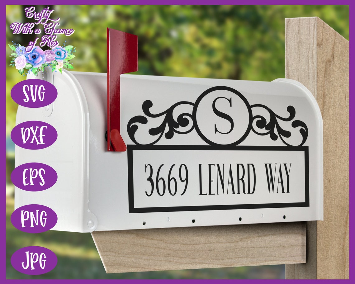 Mailbox Decal SVG Address Monogram SVG Mailbox Flourish - Etsy