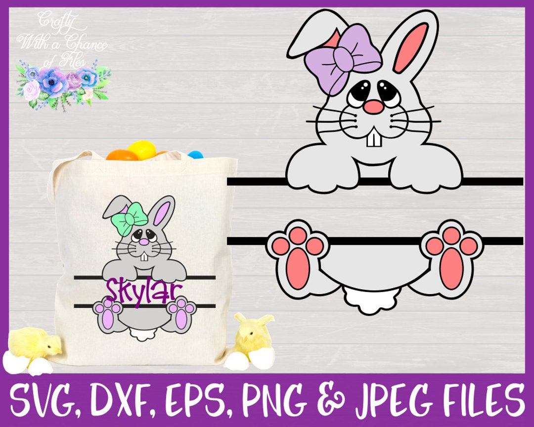 Easter SVG Split Easter Bunny SVG Easter Monogram for Girl Design - Etsy