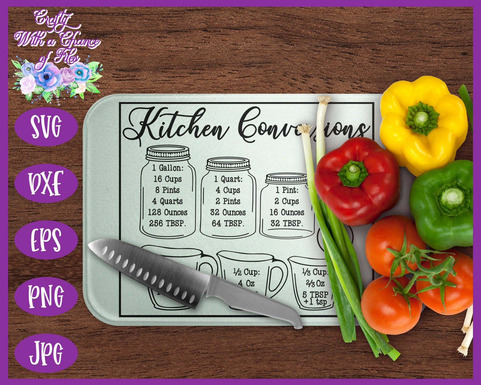Kitchen Conversion Chart SVG Baking Measurements SVG Recipe - Etsy