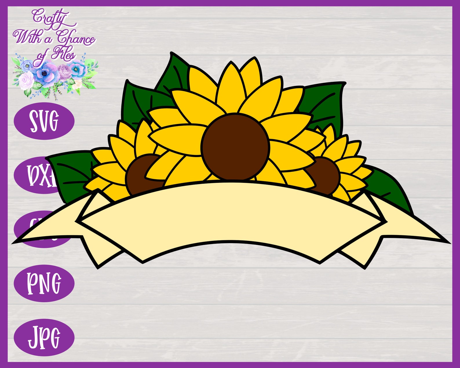 Fall Ribbon Banner SVG Sunflower Ribbon SVG Sunflower | Etsy