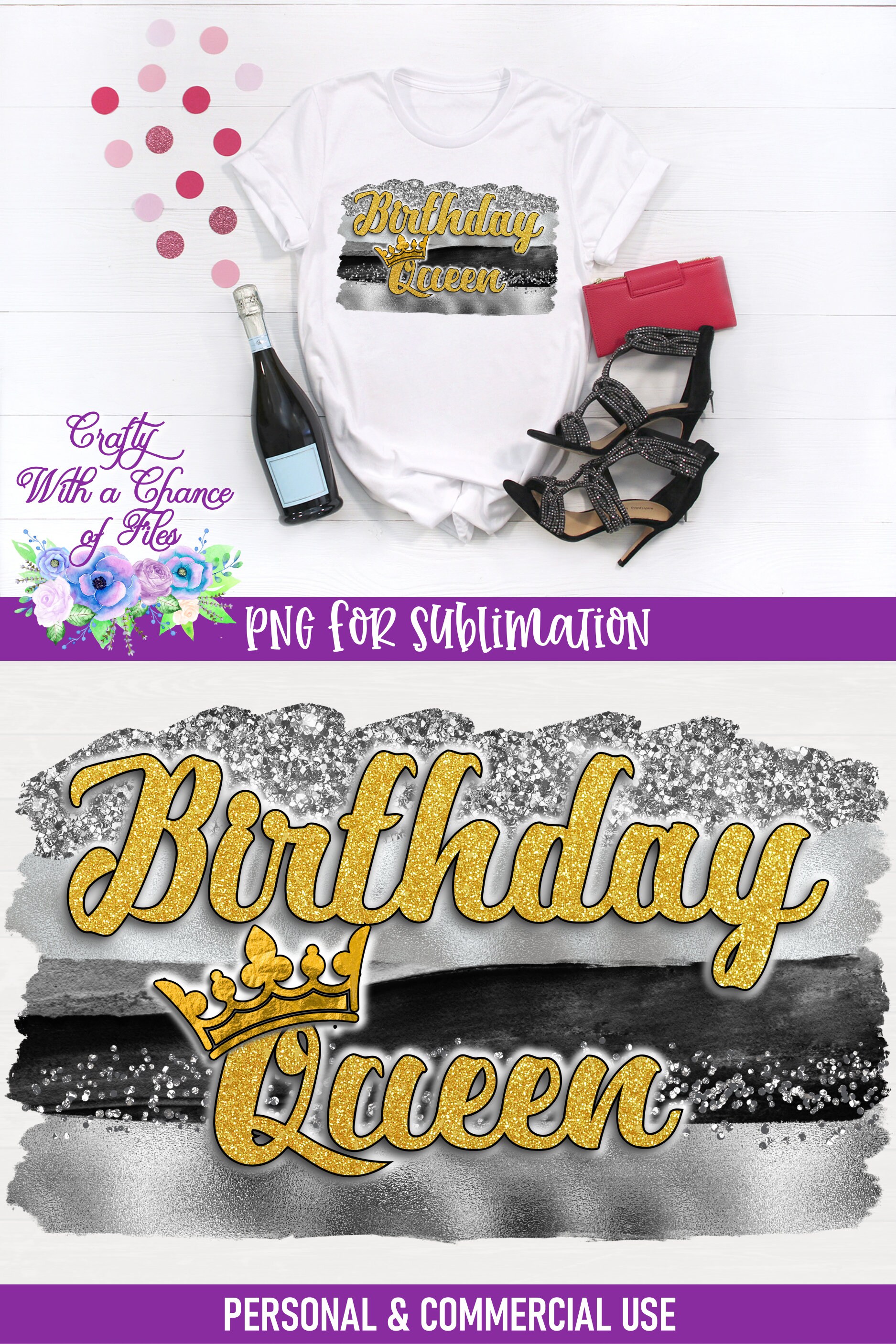 Women's Birthday Sublimation Shirt Design Queens Birthdays Sub PNG ...