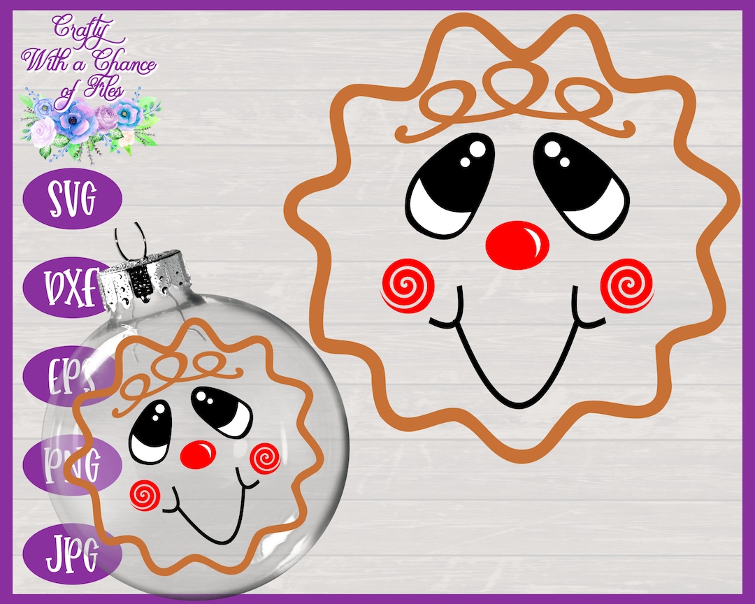 Gingerbread Man Face SVG - Christmas Decor Design - Etsy