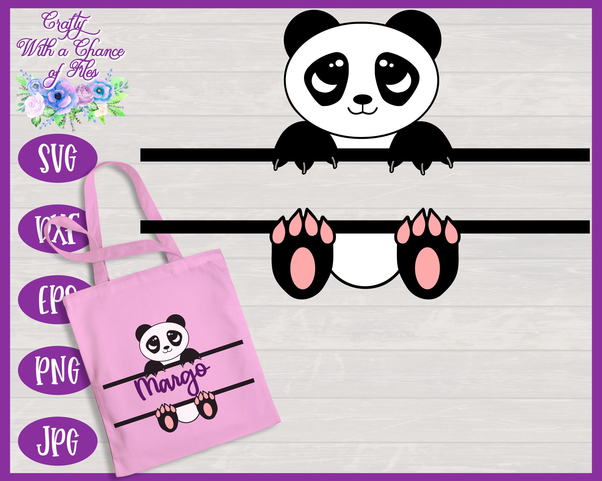 Panda SVG Panda Monogram SVG Easter Panda SVG - Etsy Canada