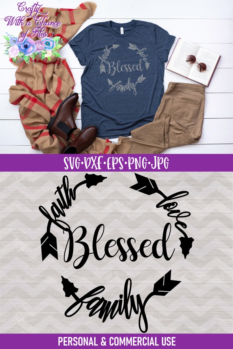 Family SVG Blessed SVG Arrow Monogram SVG Blessed Family - Etsy