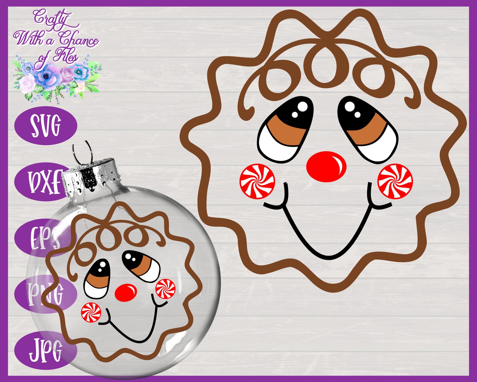 Gingerbread Man Face SVG Christmas Decor Design | Etsy