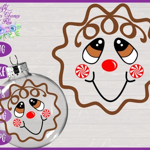 Gingerbread Man Face SVG - Christmas Decor Design - Etsy