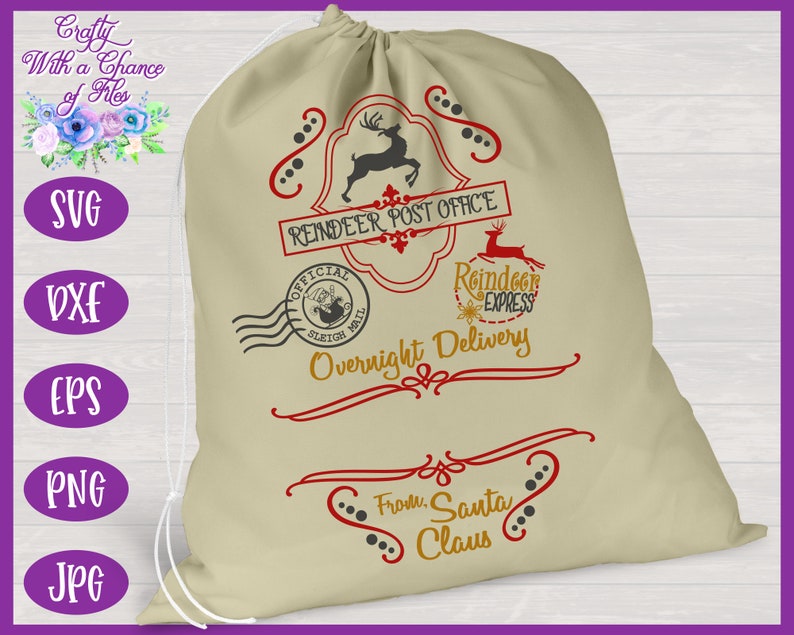 Santa Sack SVG Reindeer Post Office SVG Christmas SVG | Etsy