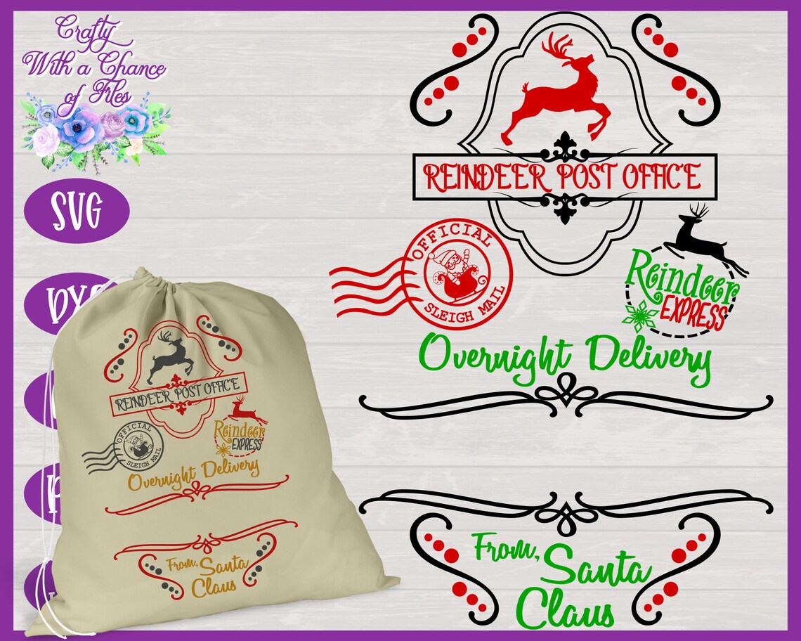 Santa Sack SVG Reindeer Post Office SVG Christmas SVG - Etsy