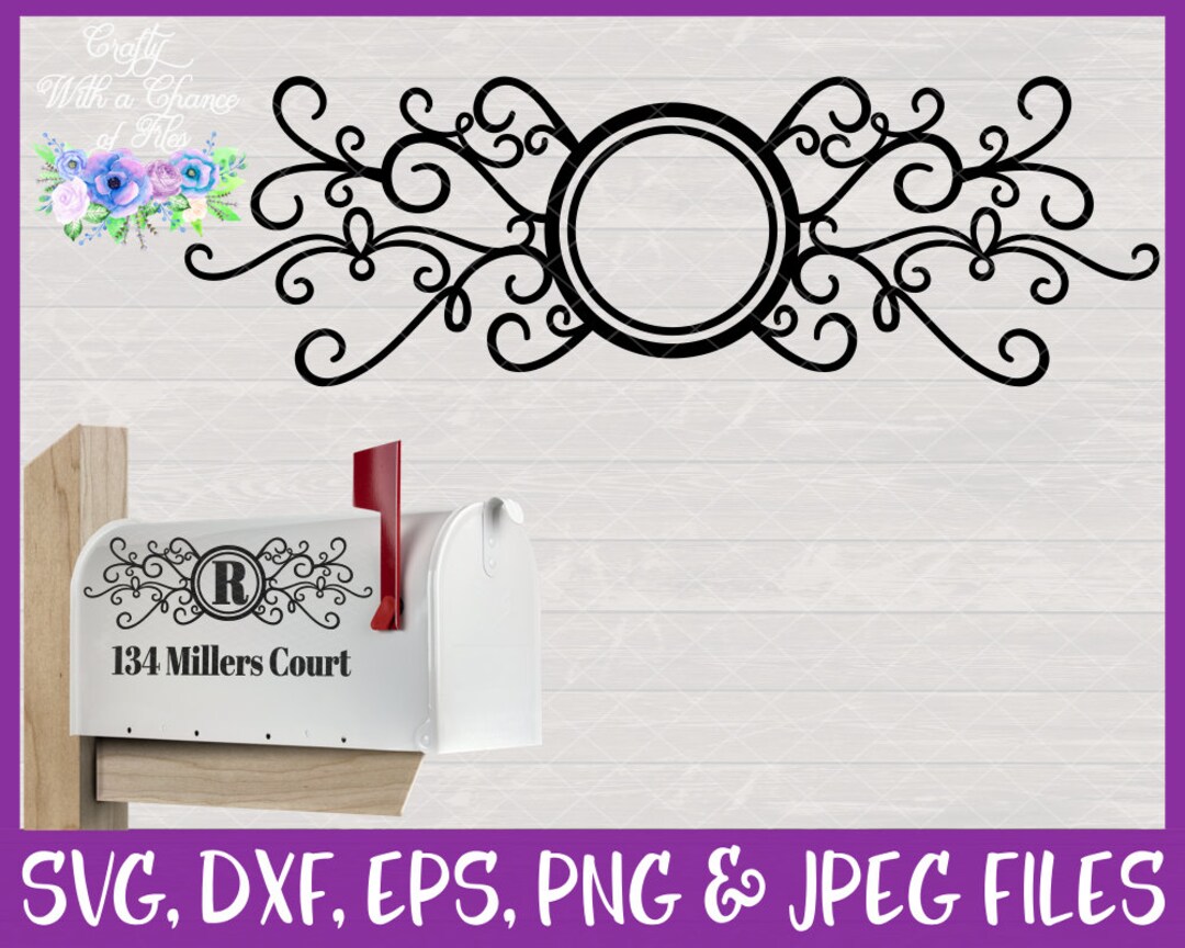 Mailbox Monogram SVG Laser Cut Flourish Design - Etsy