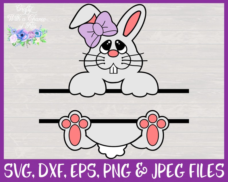 Easter SVG Split Easter Bunny SVG Easter Monogram for Girl - Etsy
