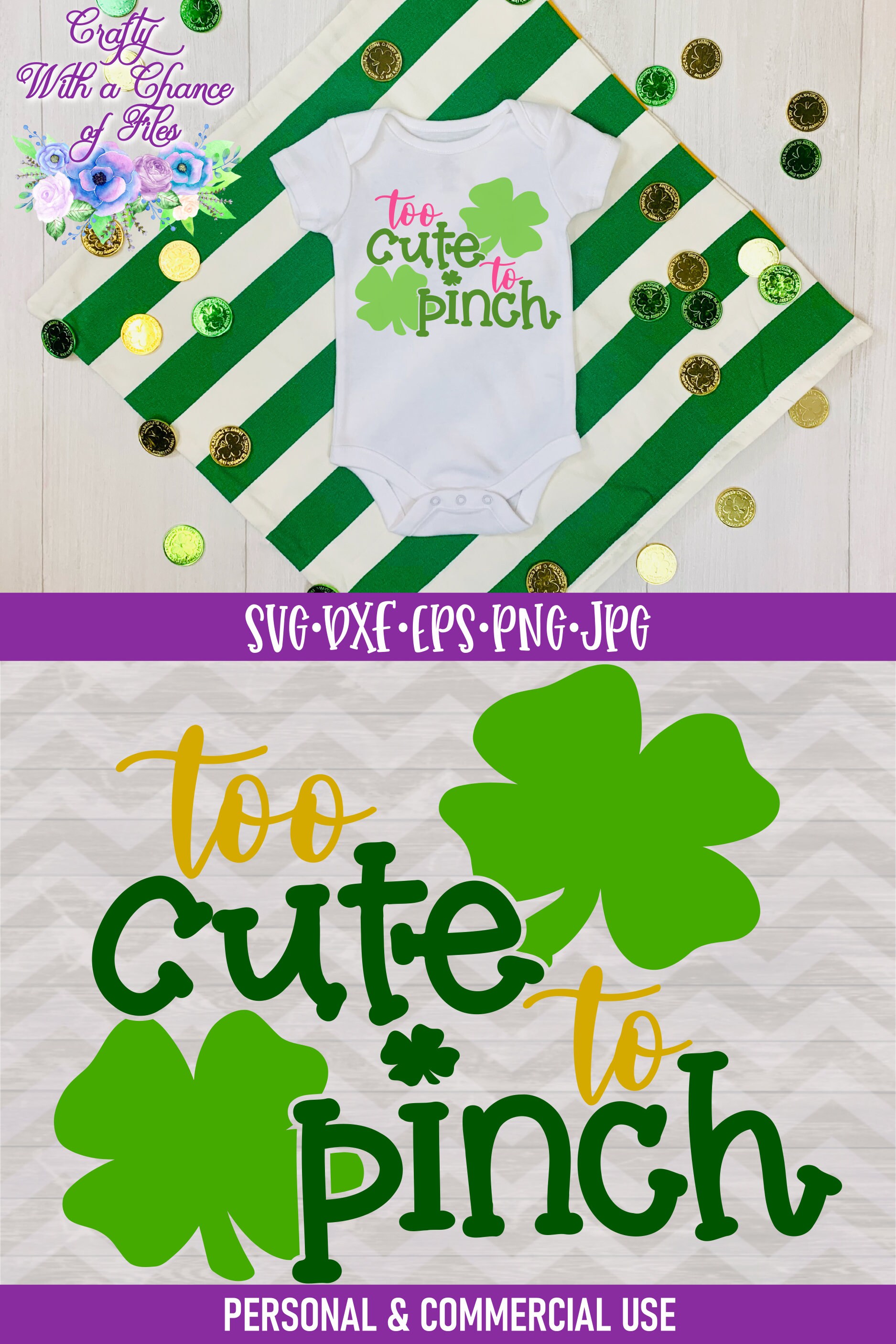 Too Cute to Pinch SVG Kids St. Patrick's Day SVG Lucky - Etsy