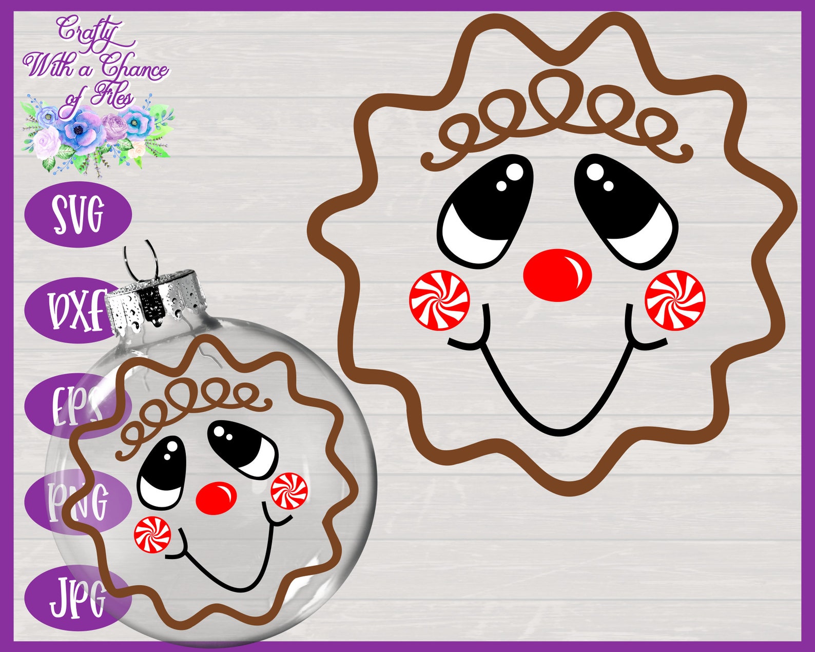 Gingerbread Man Face SVG Christmas Decor Design - Etsy