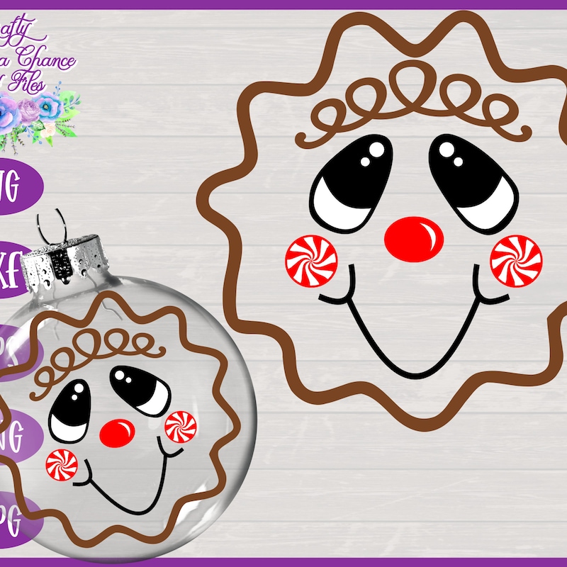 Gingerbread Face Svg - Etsy