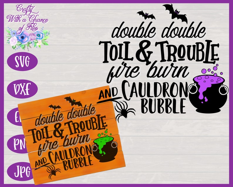 Double Double Toil & Trouble SVG Halloween Witch Sign Design - Etsy