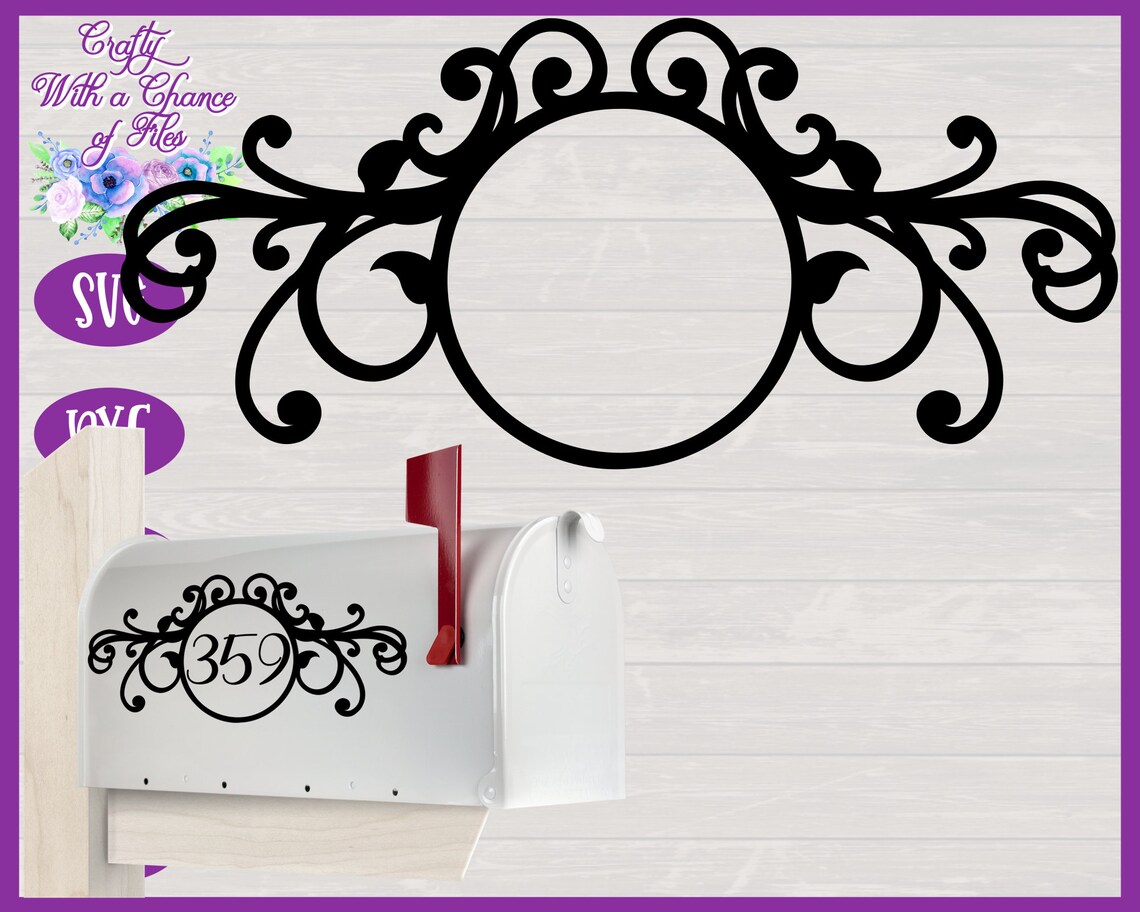Mailbox SVG Address SVG Monogram SVG Flourish Mailbox Decal - Etsy