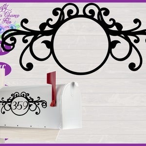 Mailbox SVG, Address SVG, Monogram SVG, Flourish Mailbox Decal Laser ...