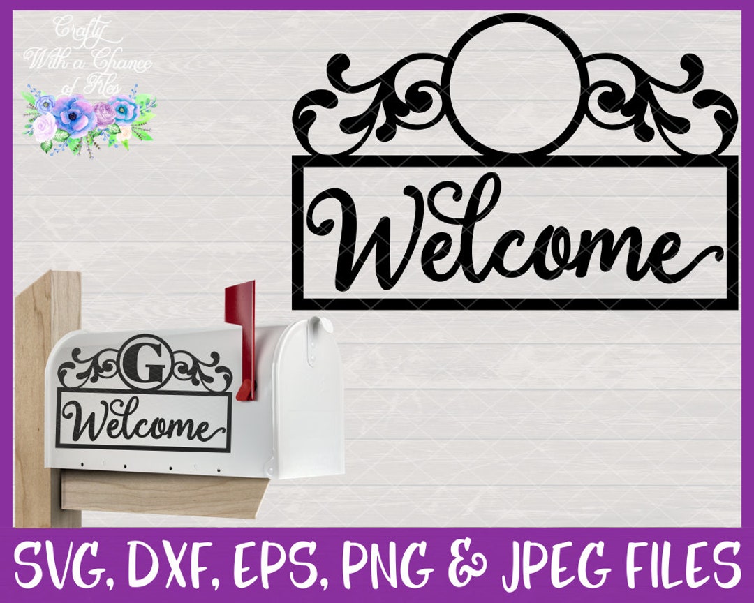 Welcome SVG - Mailbox Initial Monogram Design - Etsy