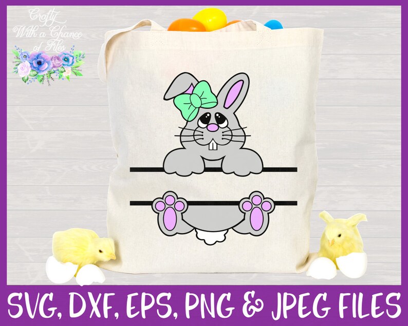 Easter SVG Split Easter Bunny SVG Easter Monogram for Girl - Etsy