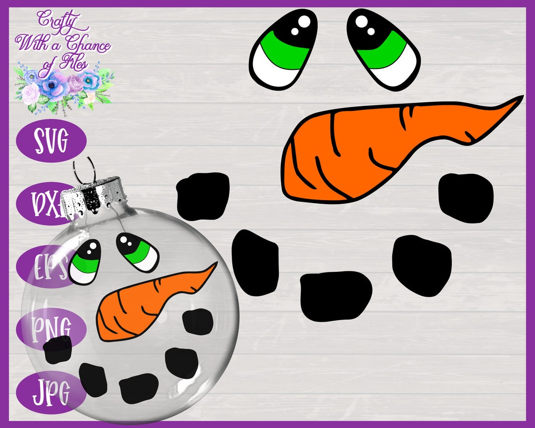 Snowman Face SVG Christmas SVG Ornament SVG Snowman Decor - Etsy