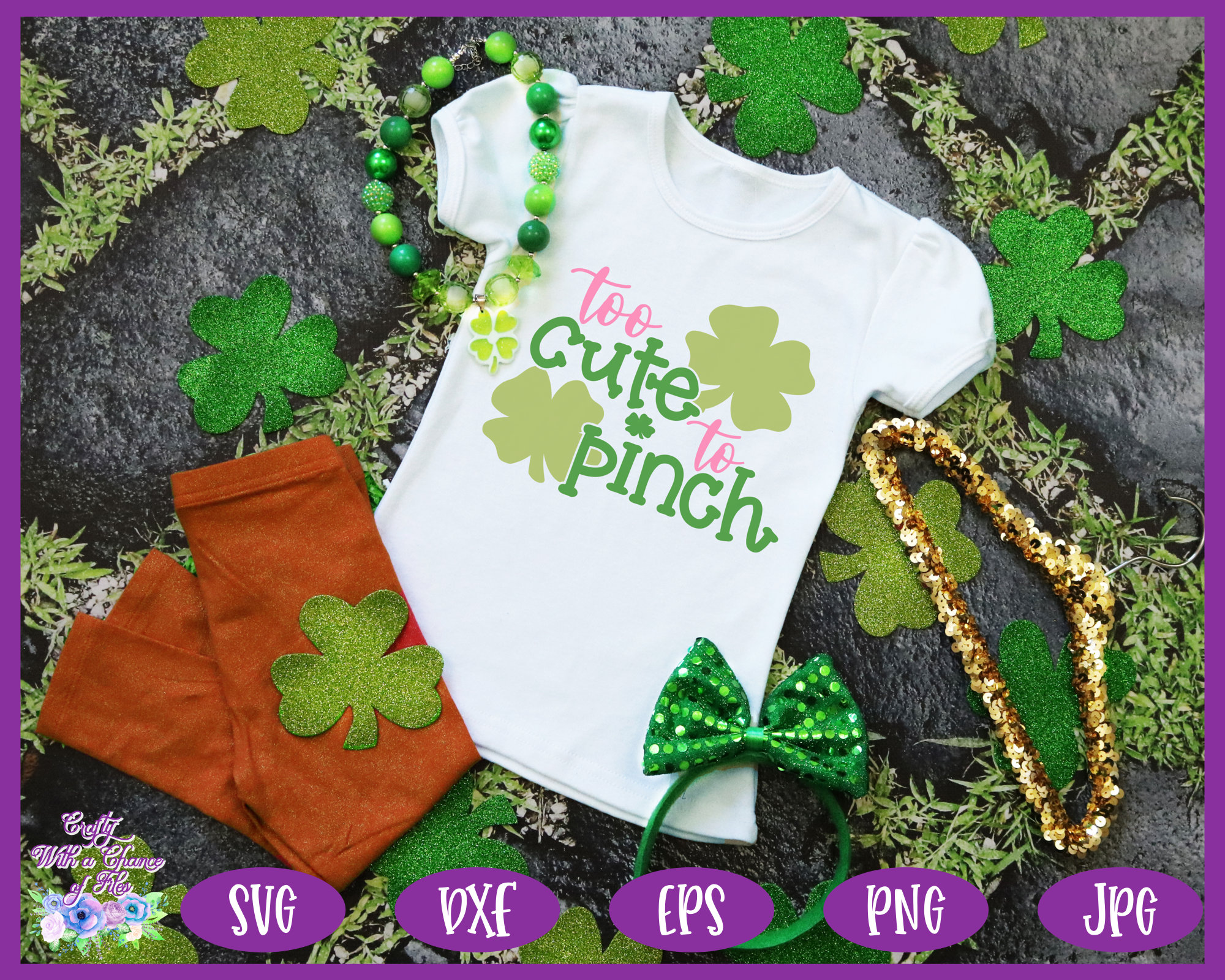 Too Cute to Pinch SVG Kids St. Patrick's Day SVG Lucky - Etsy