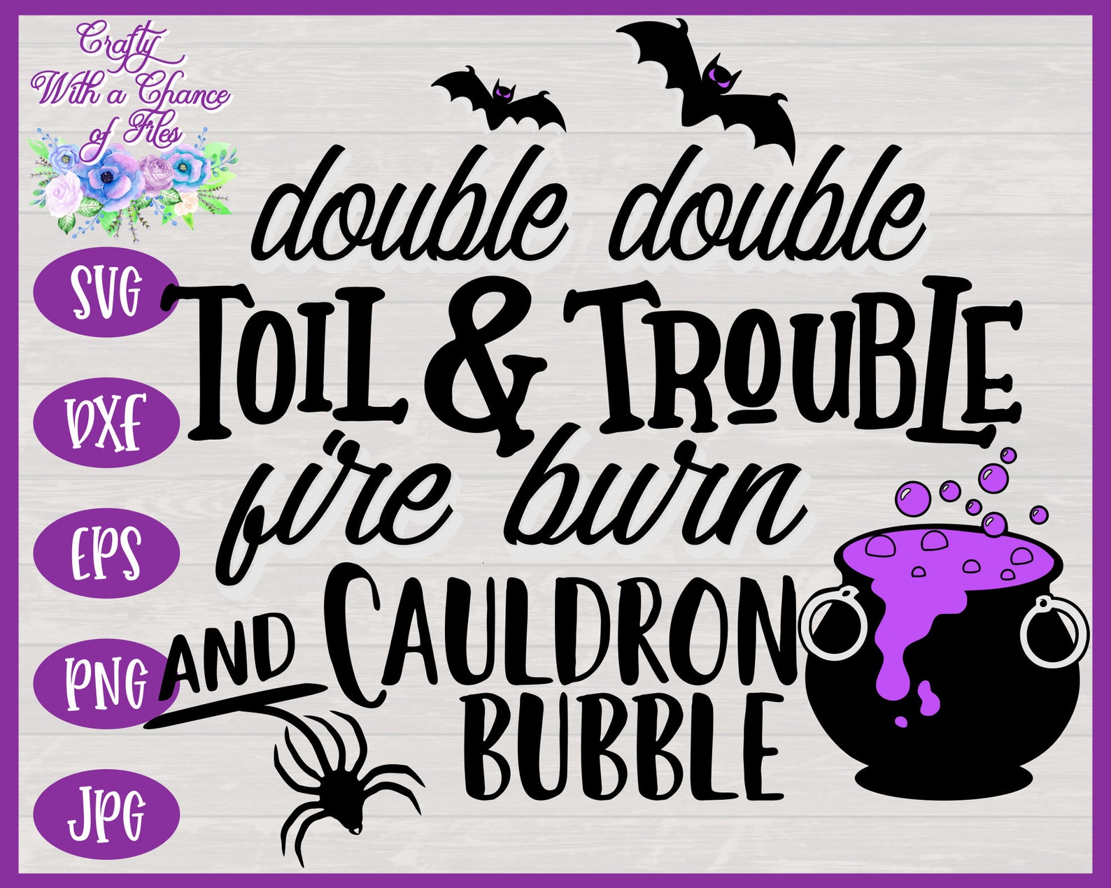 Double Double Toil & Trouble SVG Halloween Witch Sign Design - Etsy
