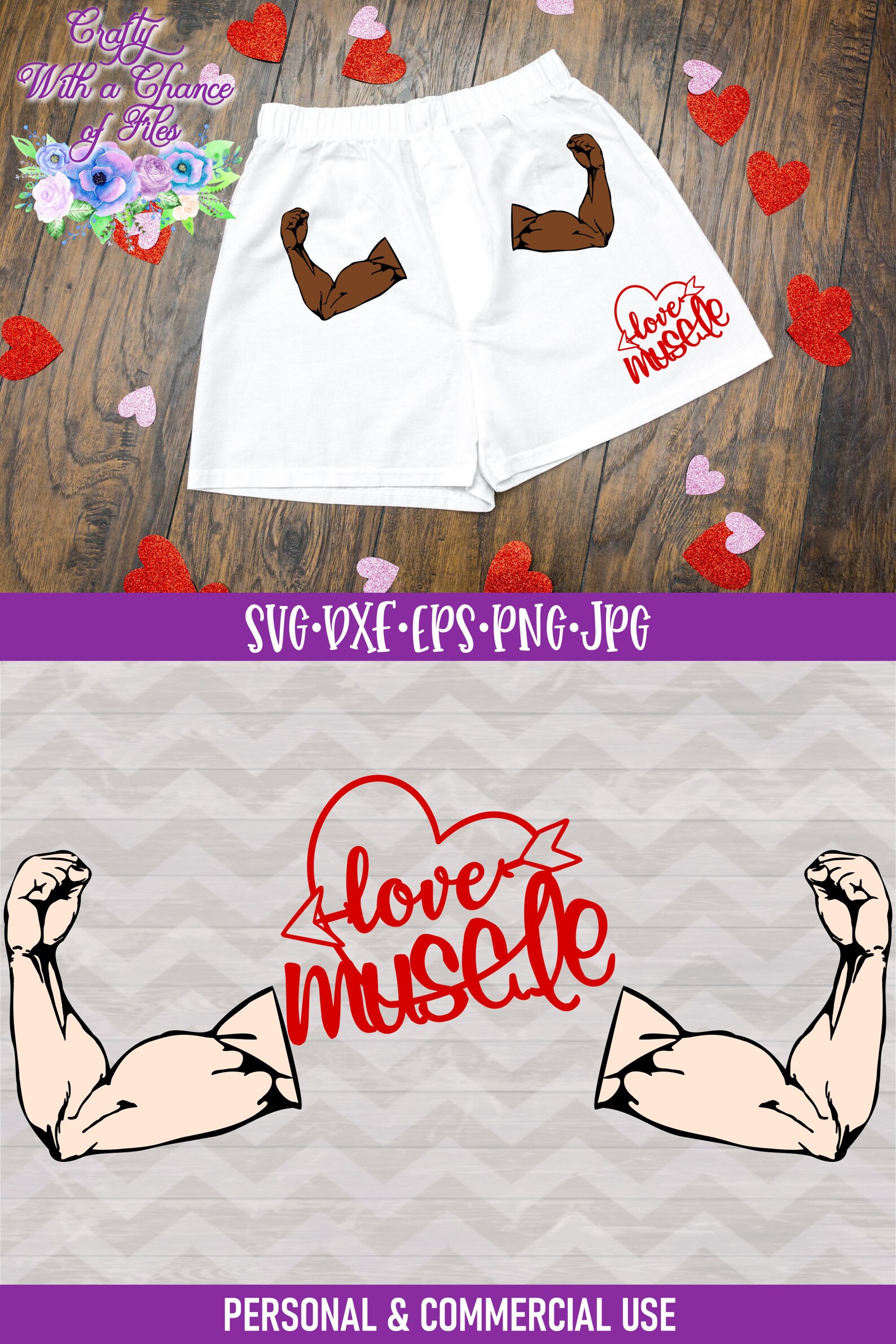 Funny Men's Boxers SVG Love Muscle SVG Men's - Etsy