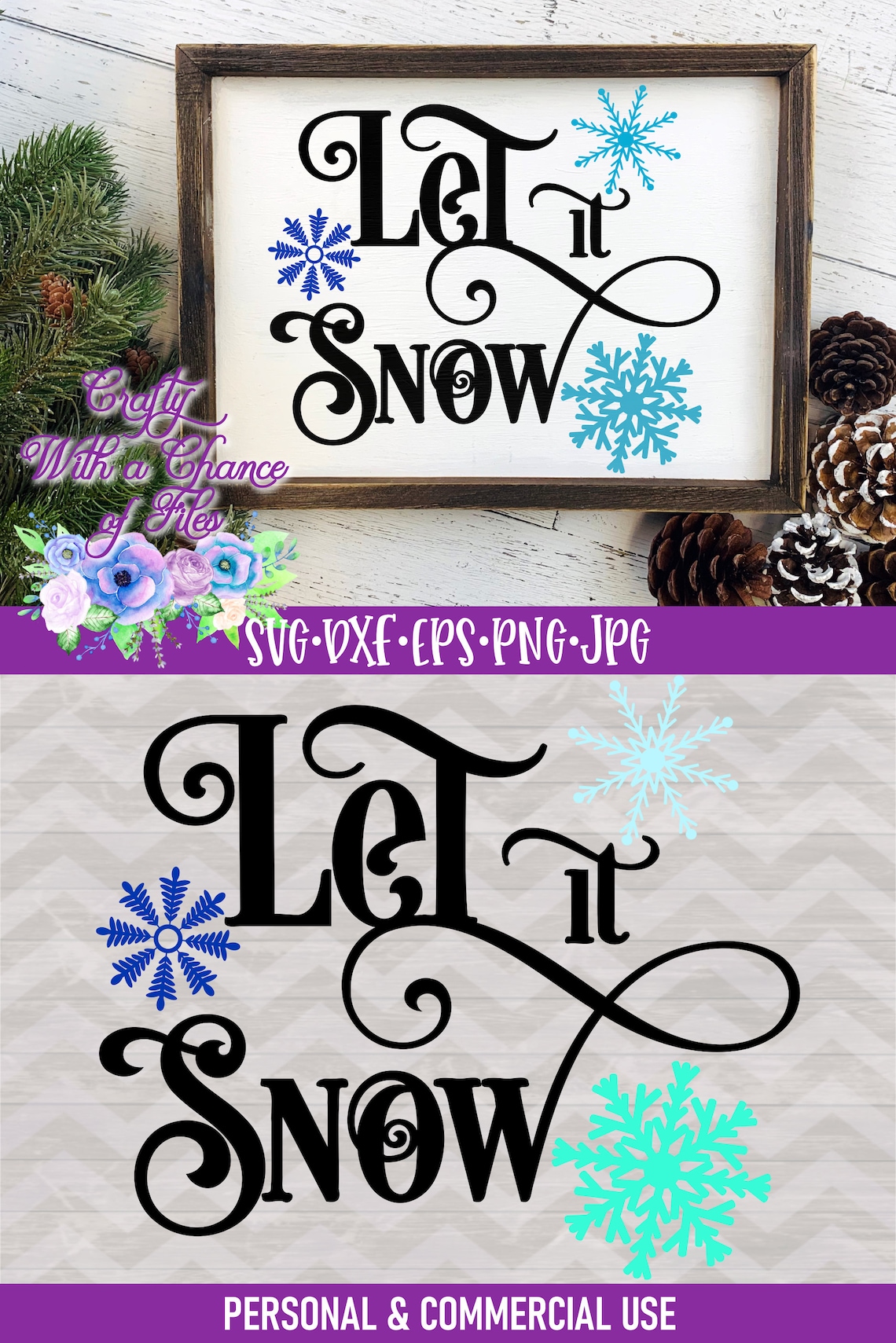 Let It Snow SVG Christmas SVG Christmas Quote SVG - Etsy