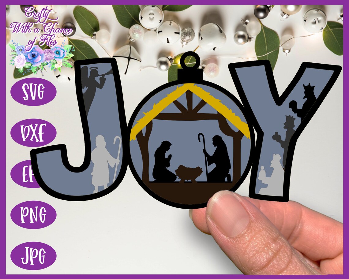 Layered Christmas SVG Joy Nativity SVG 3D Nativity Scene | Etsy