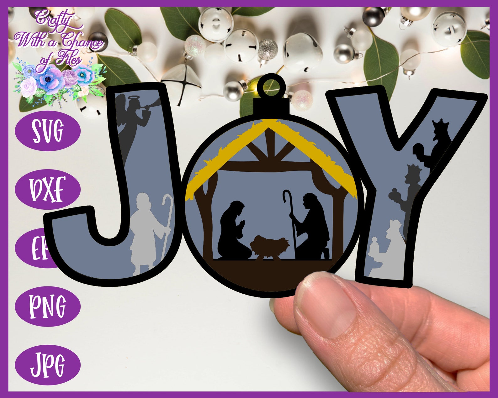 Layered Christmas SVG Joy Nativity SVG 3D Nativity Scene - Etsy