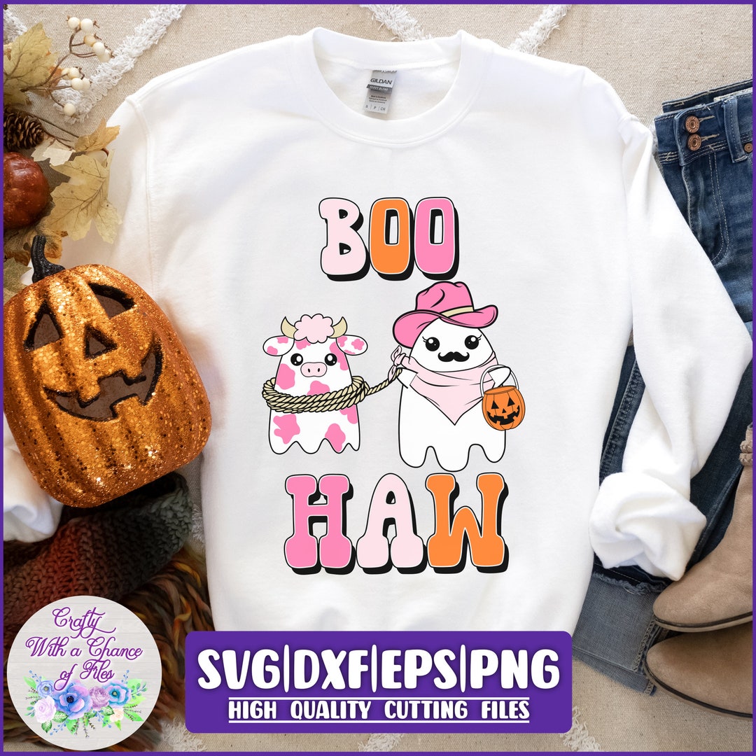 Halloween Boo Haw SVG | Cowgirl Ghost SVG | Funny Halloween Shirt SVG ...