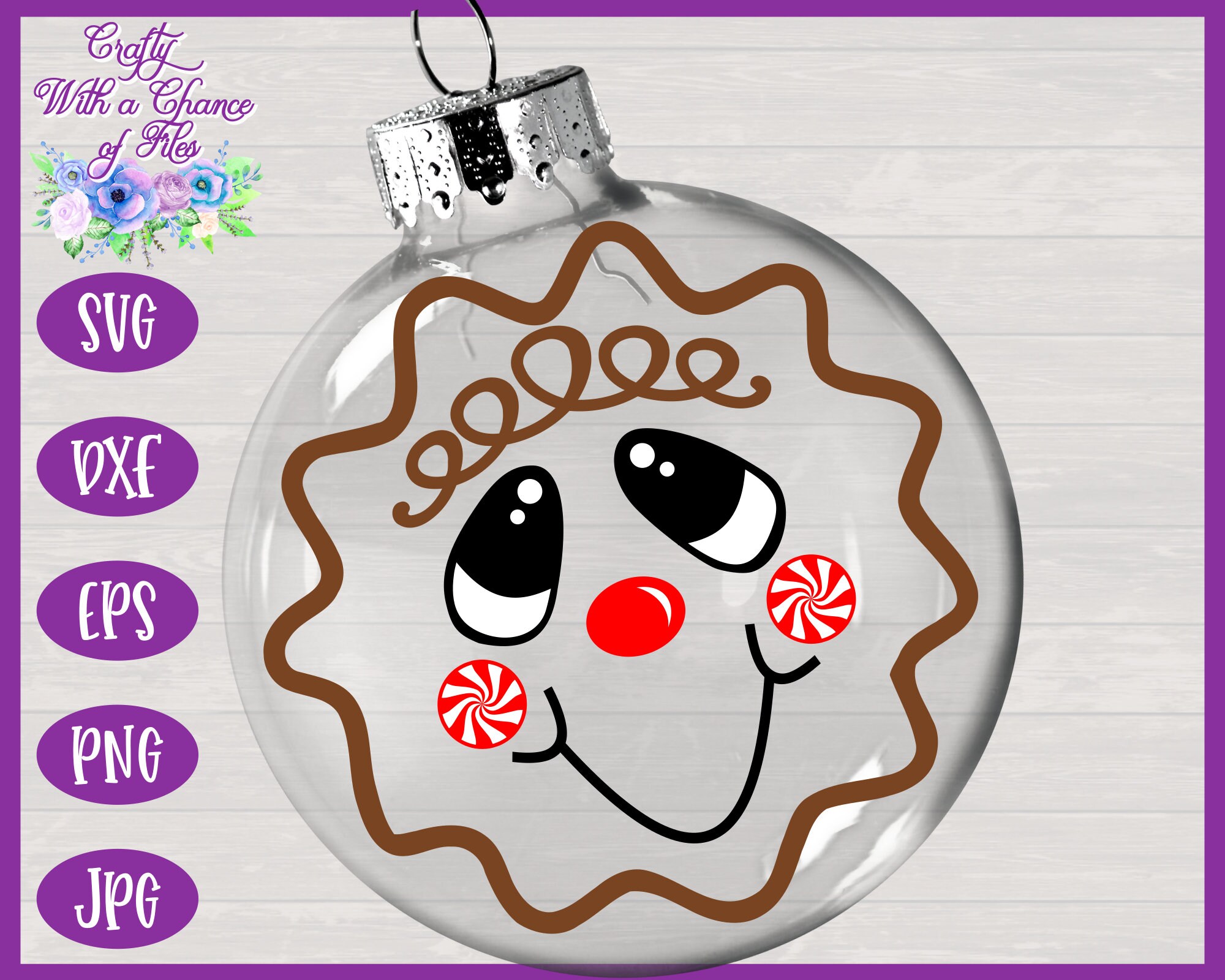 Gingerbread Man Face SVG - Christmas Decor Design - Etsy