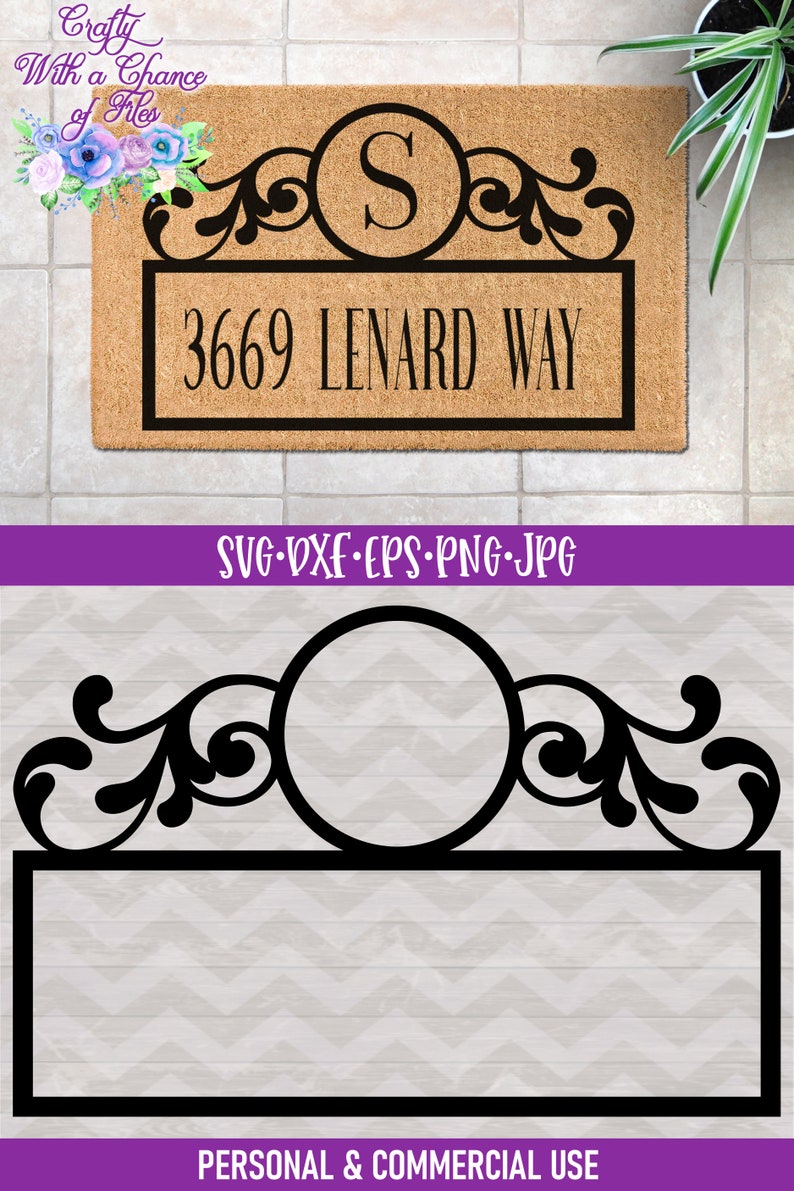 Mailbox Decal SVG Address Monogram SVG Mailbox Flourish - Etsy