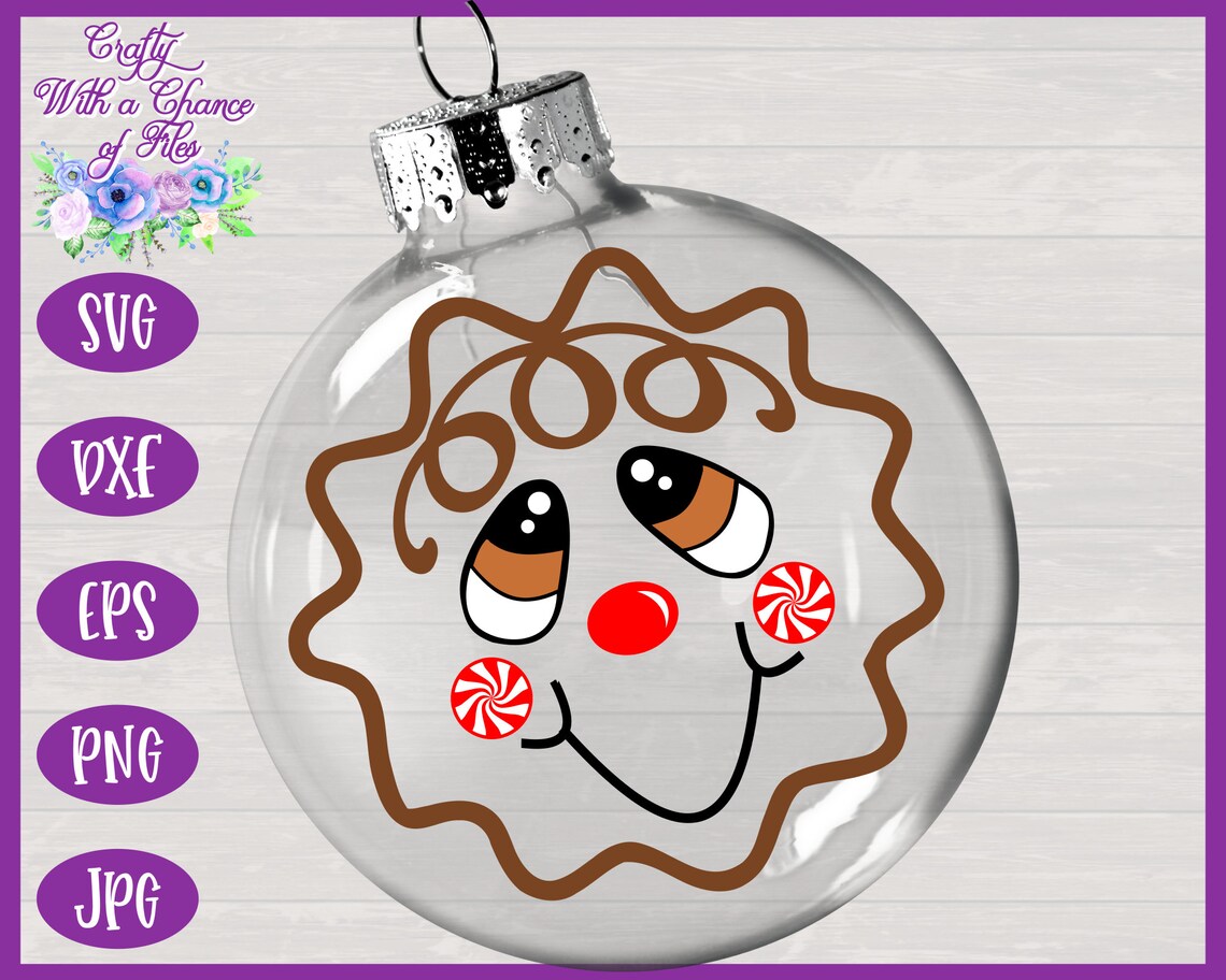 Gingerbread Man Face SVG Christmas Decor Design - Etsy