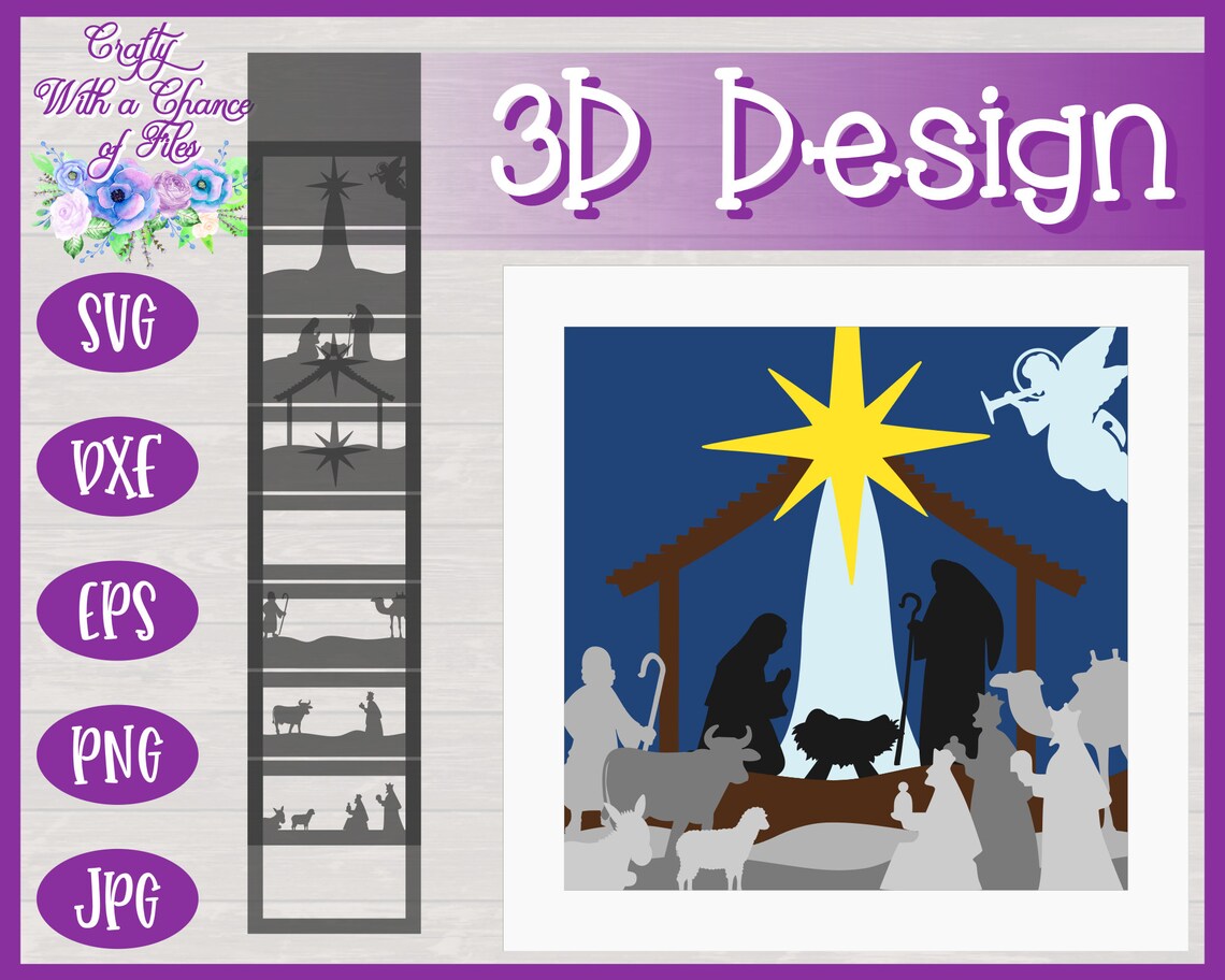3D Nativity Scene SVG 3D Layered Christmas SVG Nativity SVG - Etsy