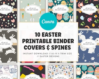 10 Editable Floral Printable Binder Covers & Spines 8.5 X 11 Inches ...