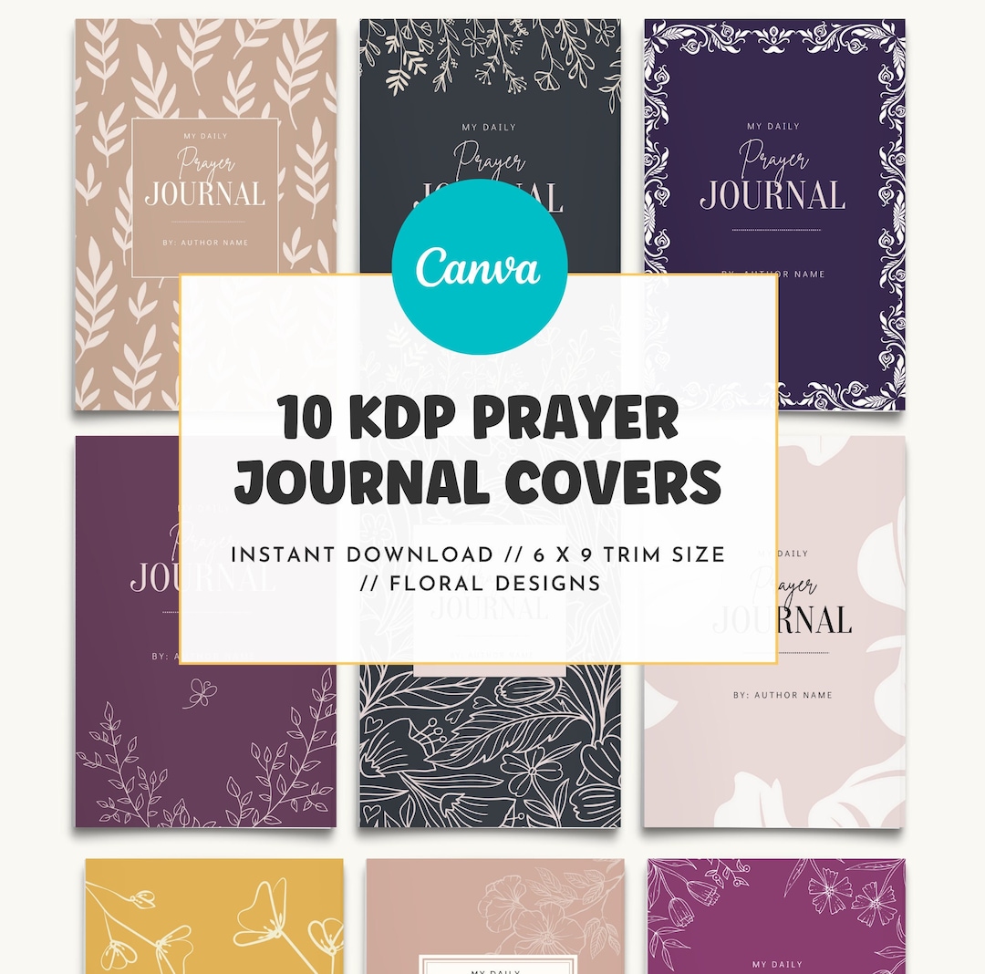 10 KDP Prayer Journal Covers (floral) 6 X 9 Inches - Canva Kdp ...
