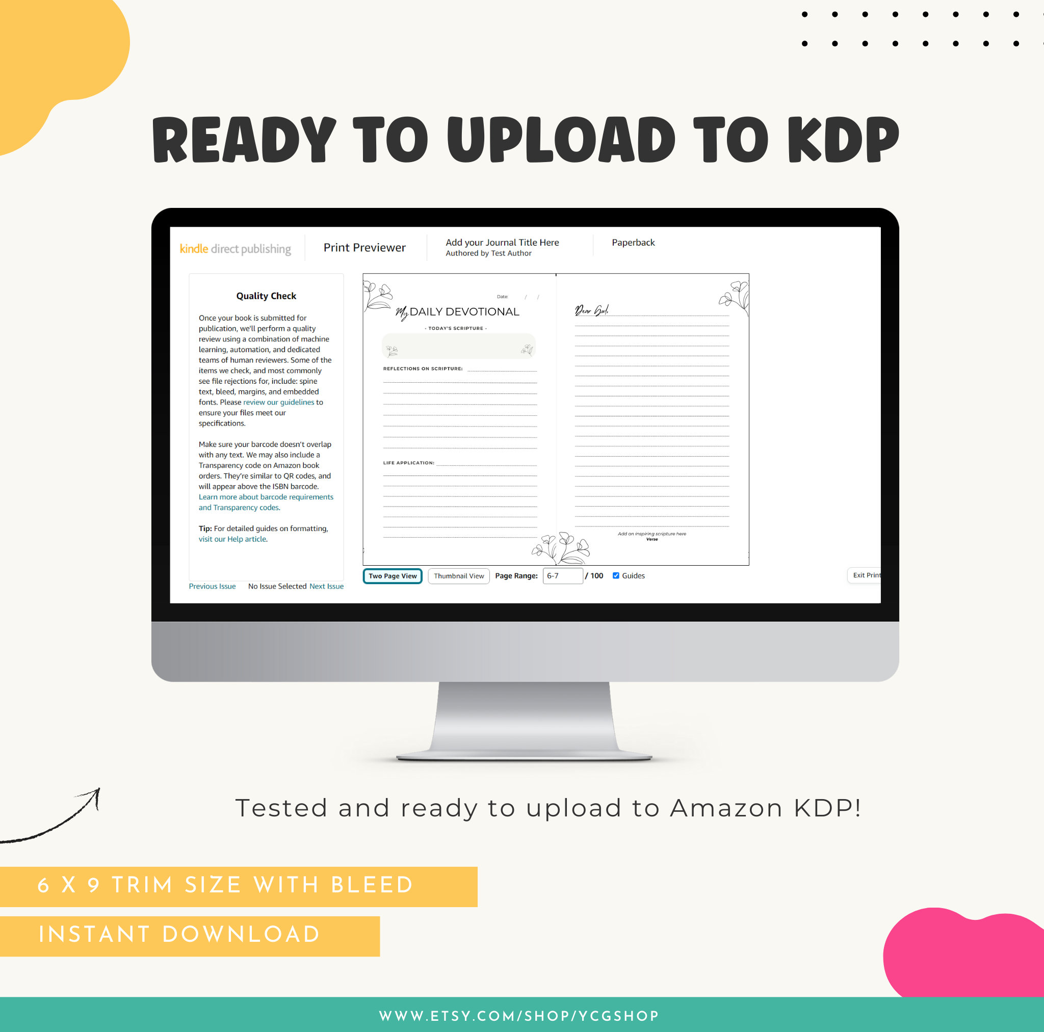 KDP Devotional Journal Interior 6X9 - Canva KDP Templates With ...