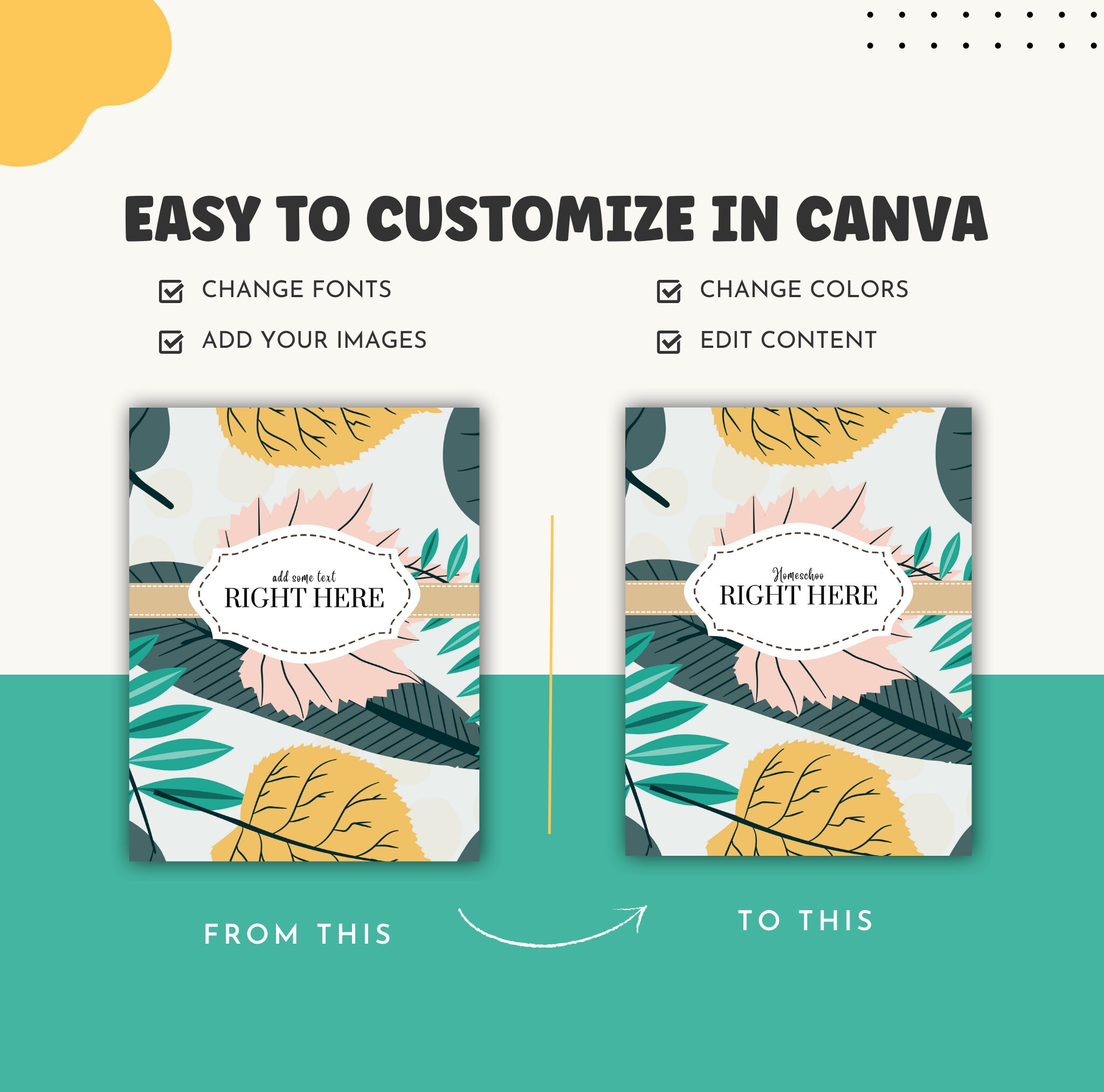 10 Tropical Editable Printable Binder Covers & Spines 8.5 X 11 Inches ...