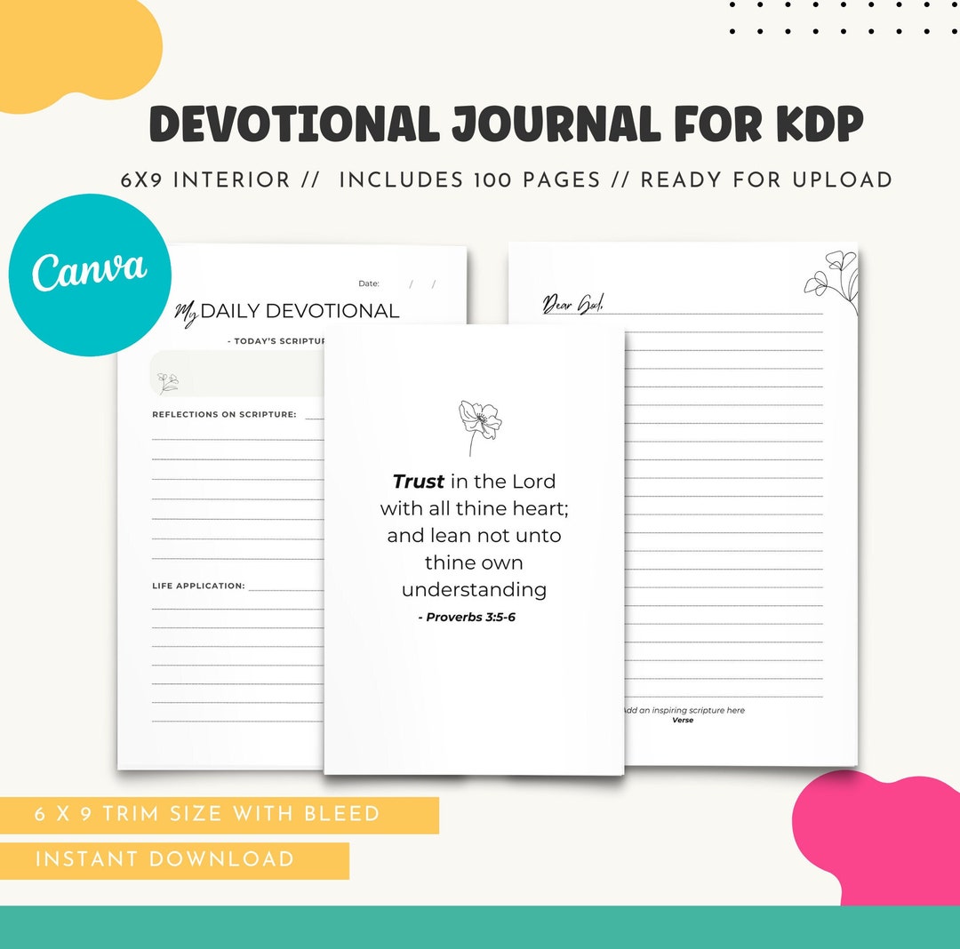 KDP Devotional Journal Interior 6X9 - Canva KDP Templates With ...